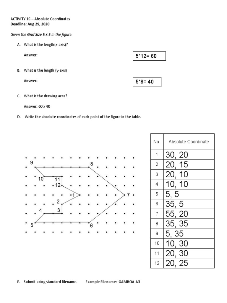 Absolute Coordinates Activity Guide | PDF