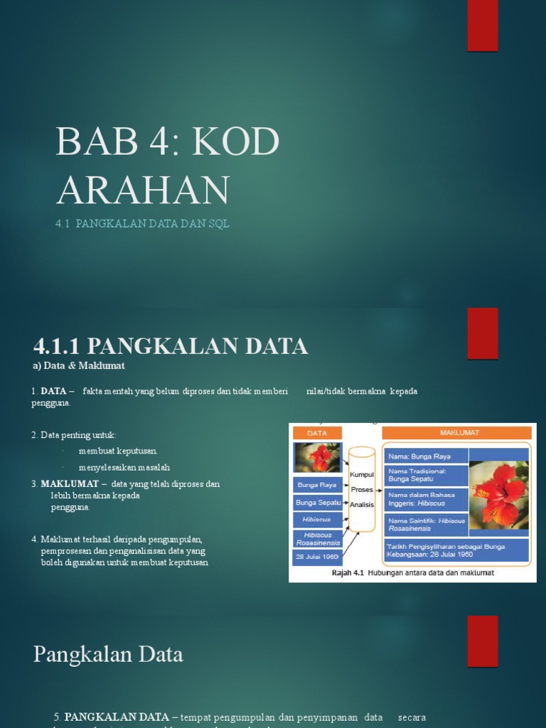 Nota 4.1 (Tingkatan 3) Pangkalan Data SQL | PDF