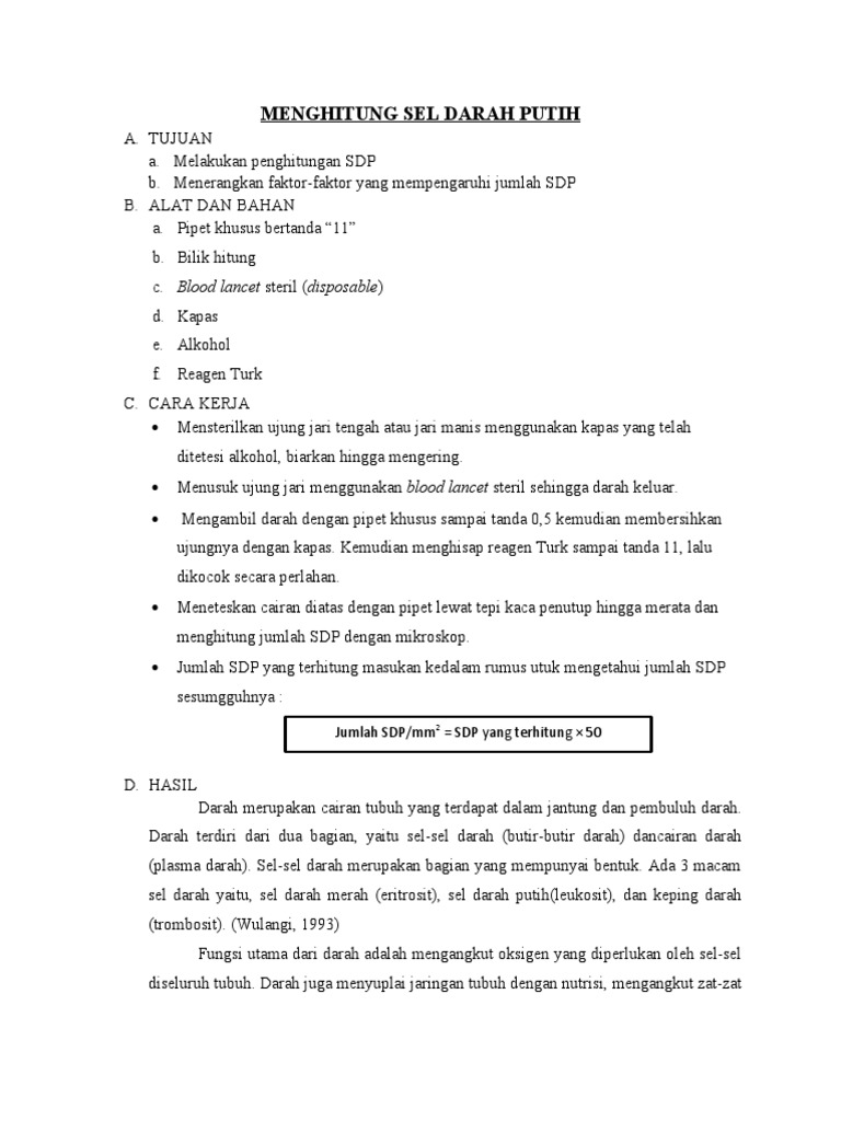 Menghitung Sel Darah Putih | PDF Menghitung Sel Darah Putih | PDF