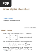 Linear Algebra Cheat Sheet | PDF | Eigenvalues And Eigenvectors | Matrix (Mathematics)