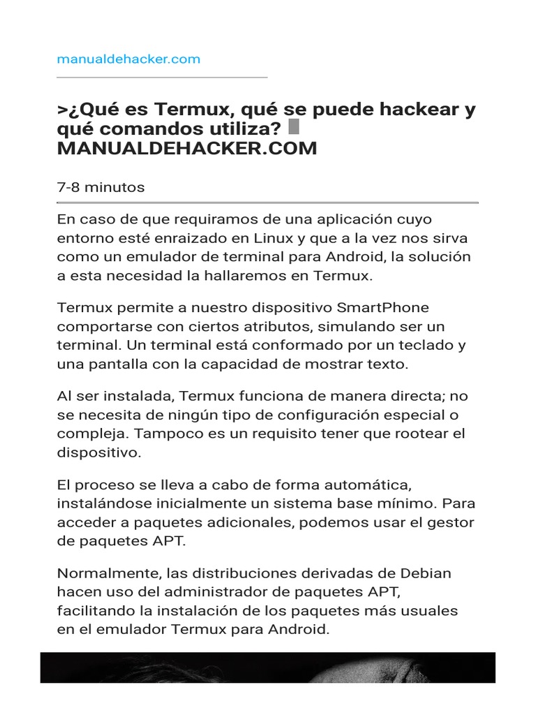 ¿Qué Es Termux Qué Se Puede Hackear y Qué Comandos Utiliza | PDF | Android (sistema operativo ...