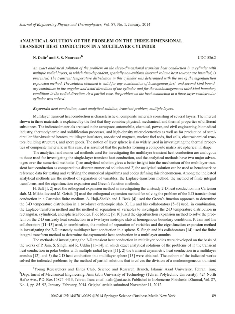 Analytical Solution Of The Problem Of The 3d Transient Heat Conduction