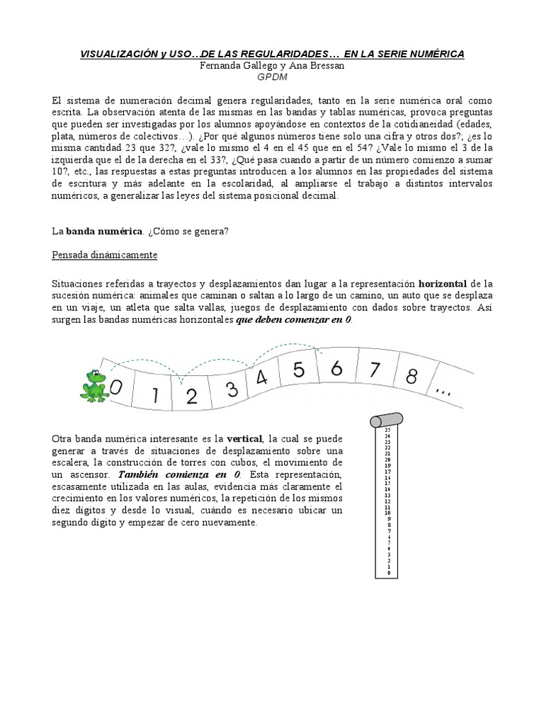 Regularidades en la Serie Numérica | PDF | Decimal | Enseñanza de ...
