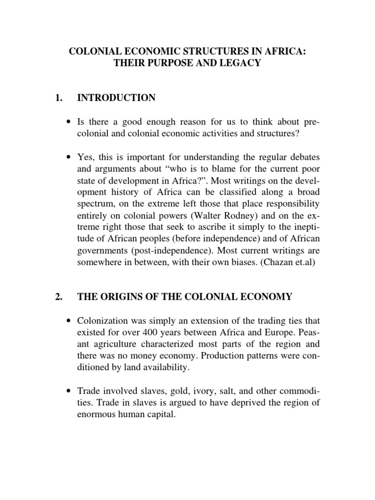 Colonial Economic Structures in Africa | Download Free PDF ...