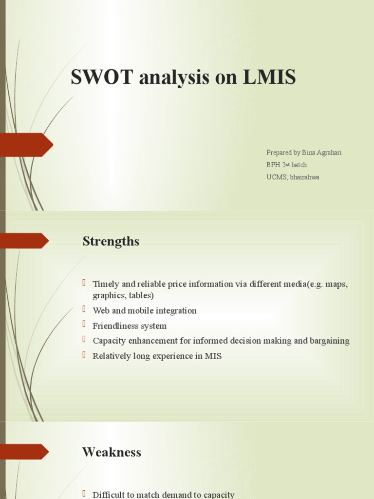 SWOT Analysis On LMIS | PDF | Social Science
