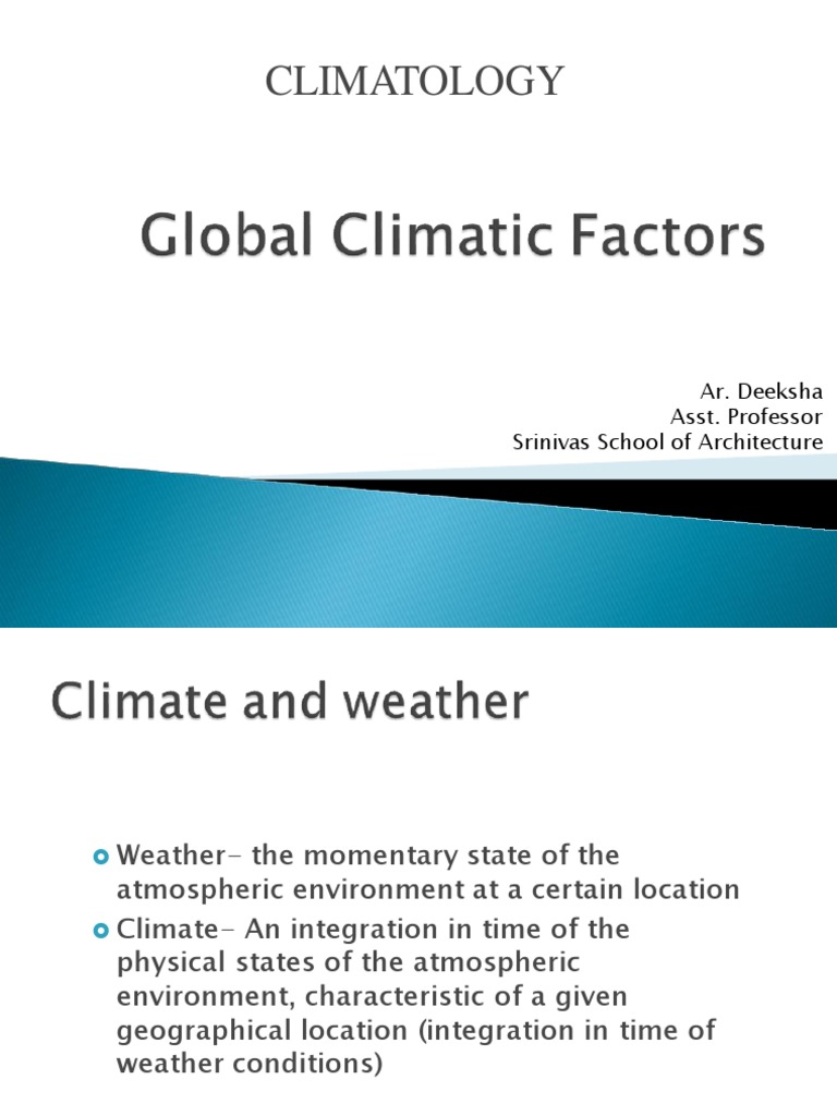 01 Global Climatic Factors | PDF | Climate | Wound