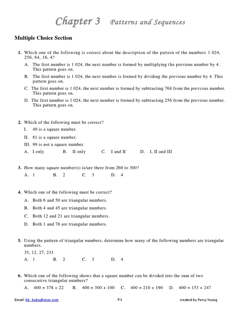 Math Patterns for Students | PDF | Triangle | Discrete Mathematics
