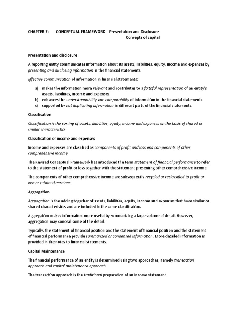 Conceptual Framework - Capital Maintenance Concepts | PDF | Financial ...