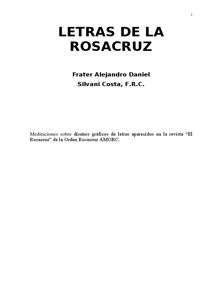 Letras y símbolos de la Rosacruz | PDF | Rosacruces | Alma