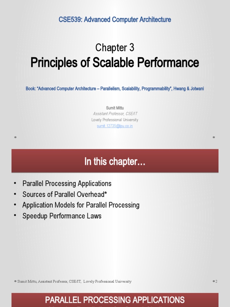 Principles Of Scalable Performance Cse539 Advanced Computer Architecture Pdf Parallel