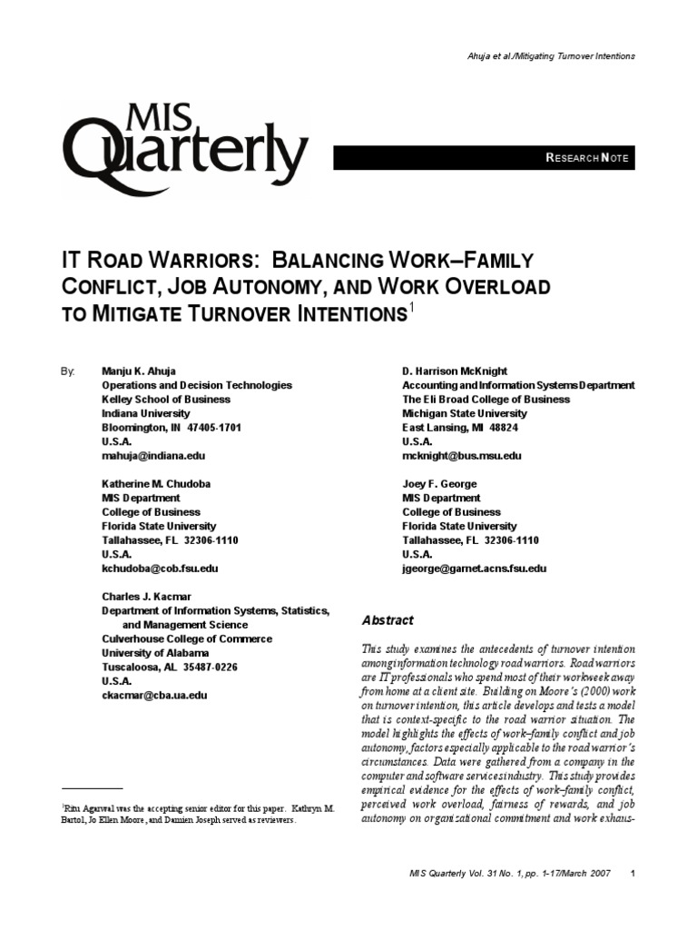 Work Overload Questionnaire 23963350 | Download Free PDF | Turnover ...