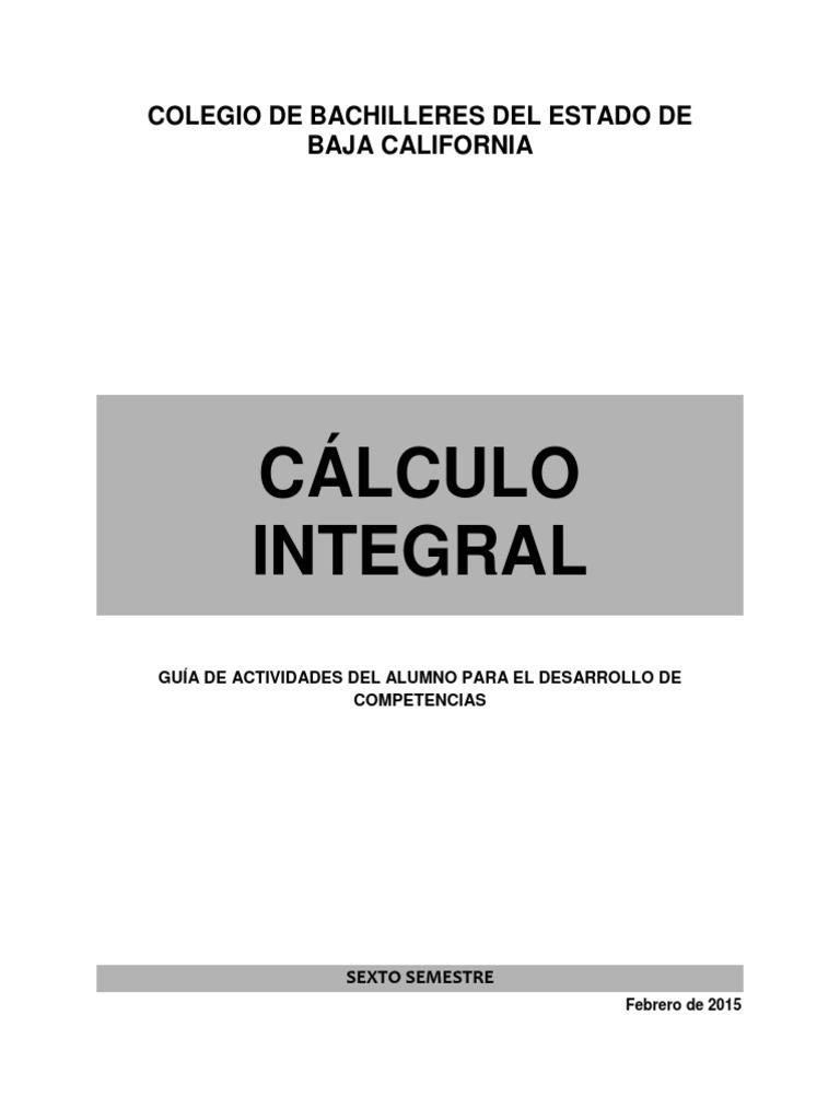 Guía de Cálculo Integral para Bachillerato | PDF | Integral | Derivado