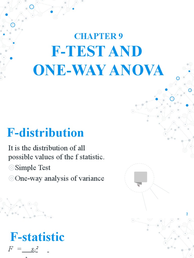 F-Test and One-Way ANOVA Guide | PDF | F Test | Tests