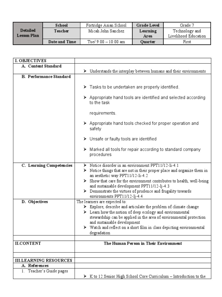 Lesson Plan | PDF | Sustainability | Sustainable Development