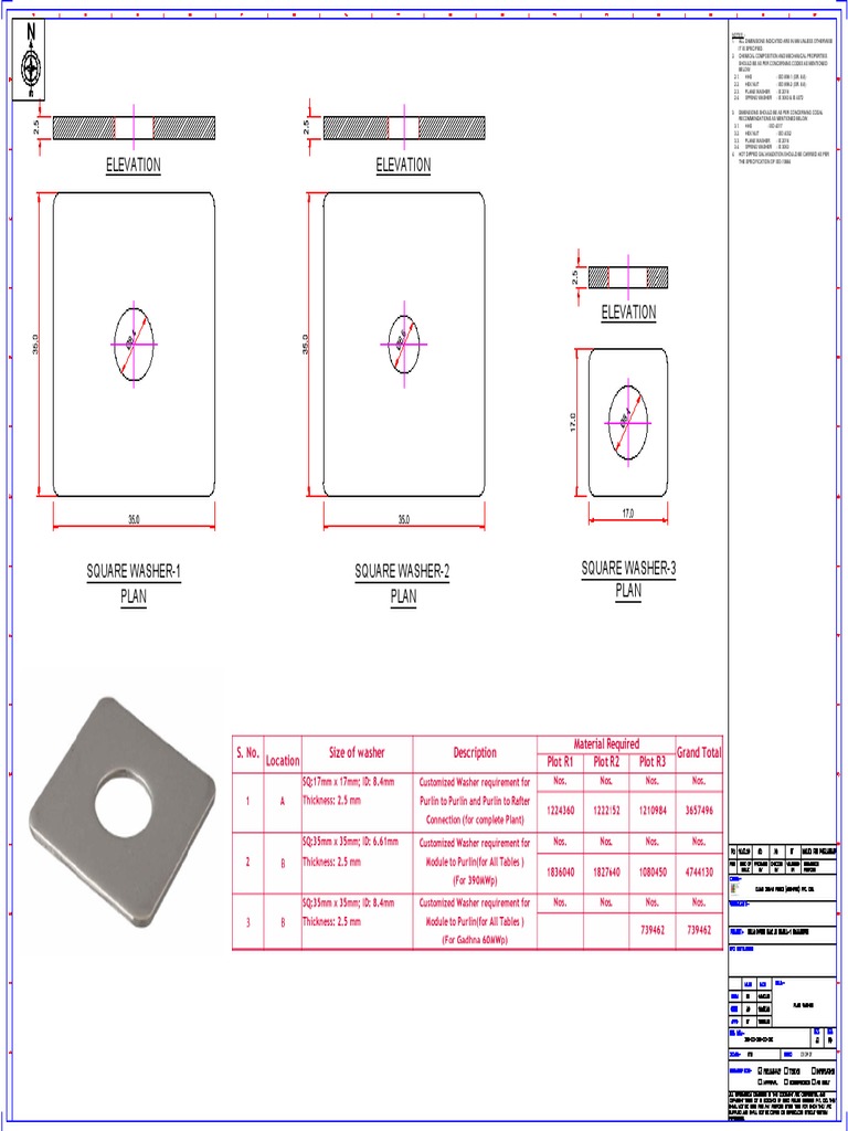 Detail Drawing of Plain Washer | PDF | Washer (Hardware) | Mechanical ...