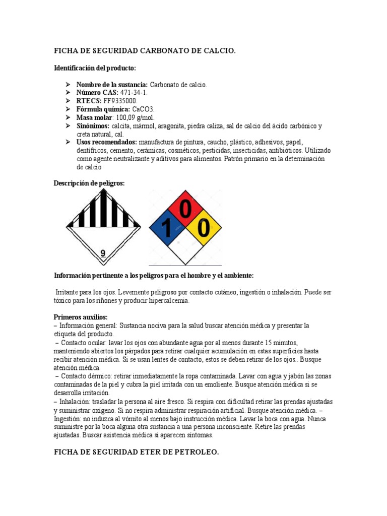 Ficha de Seguridad Laboratorio 2 | PDF | Cloroformo | Sulfato