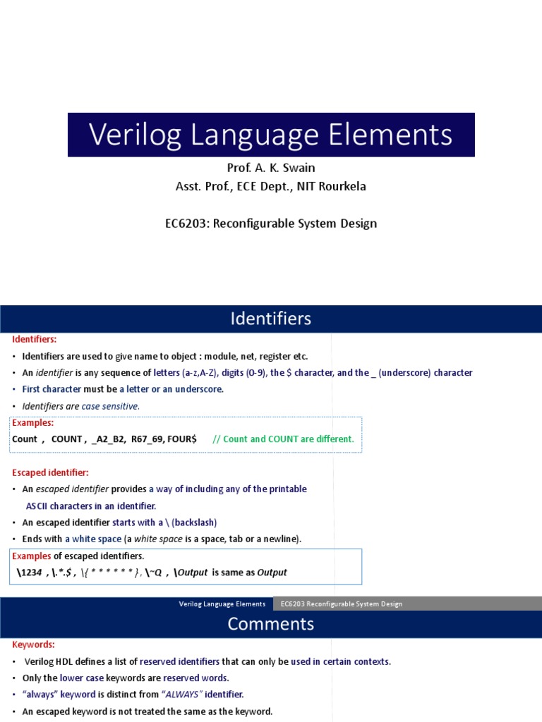 4 - Verilog Language Elements | PDF | String (Computer Science ...