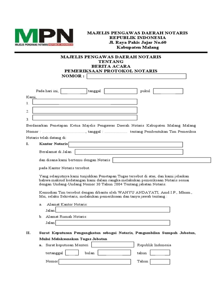 PEMERIKSAAN PROTOKOL NOTARIS | PDF