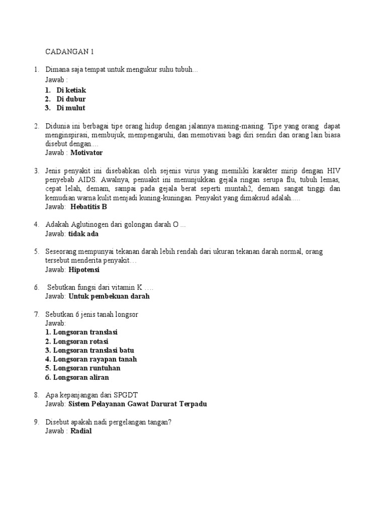 Kumpulan Soal LCT PMR | PDF