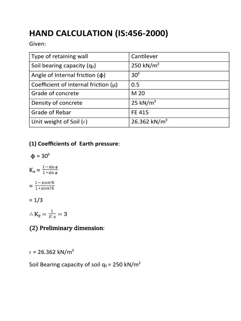 (Revised) Deep Hand Calculation Typed Version | PDF | Structural ...