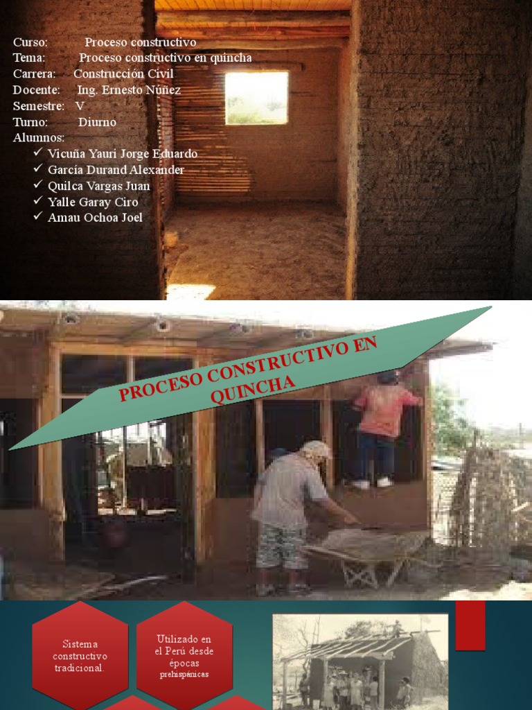Proceso Constructivo de Quincha | PDF | Fundación (Ingeniería) | Hormigón