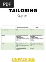 Tailoring and Embroidery Materials List | PDF