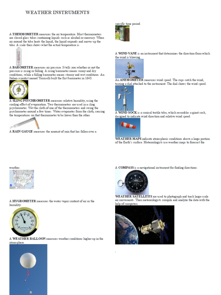Weather Instruments: WEATHER MAPS Indicate Atmospheric Conditions Above ...