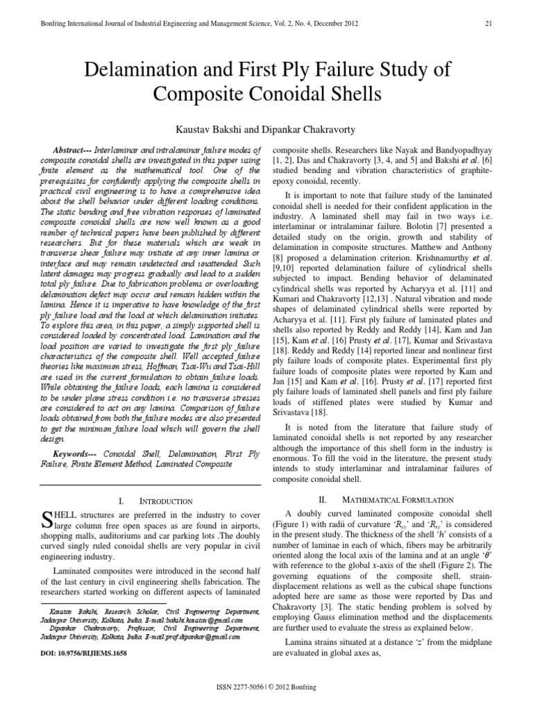 Delamination and First Ply Failure Study PDF | PDF | Strength Of ...