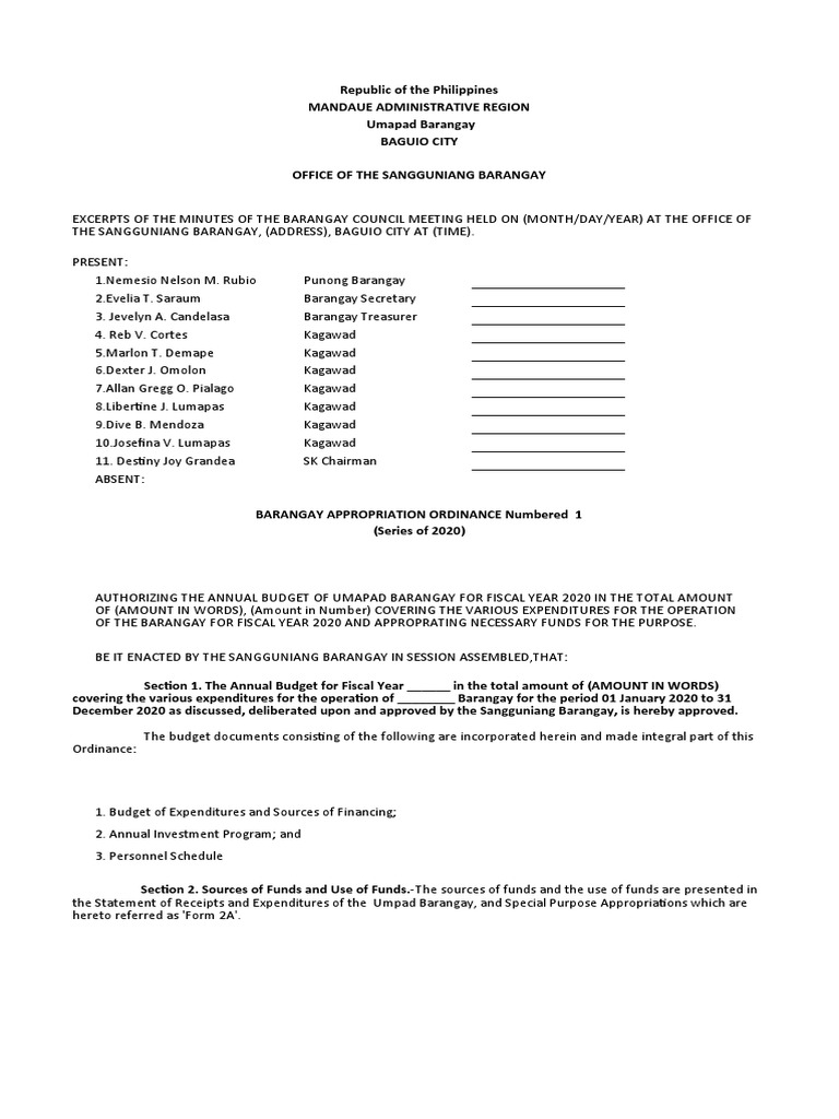 Formatted Brgy. Forms | PDF | Expense | Revenue