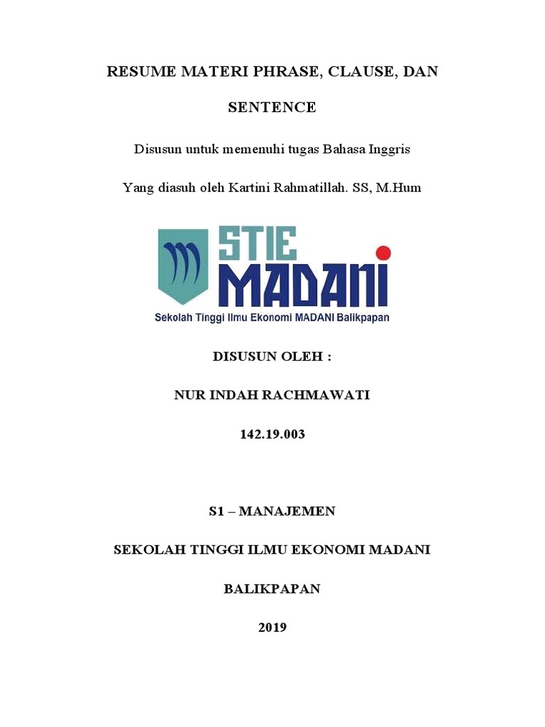 Resume Phrase Clause and Sentences | PDF