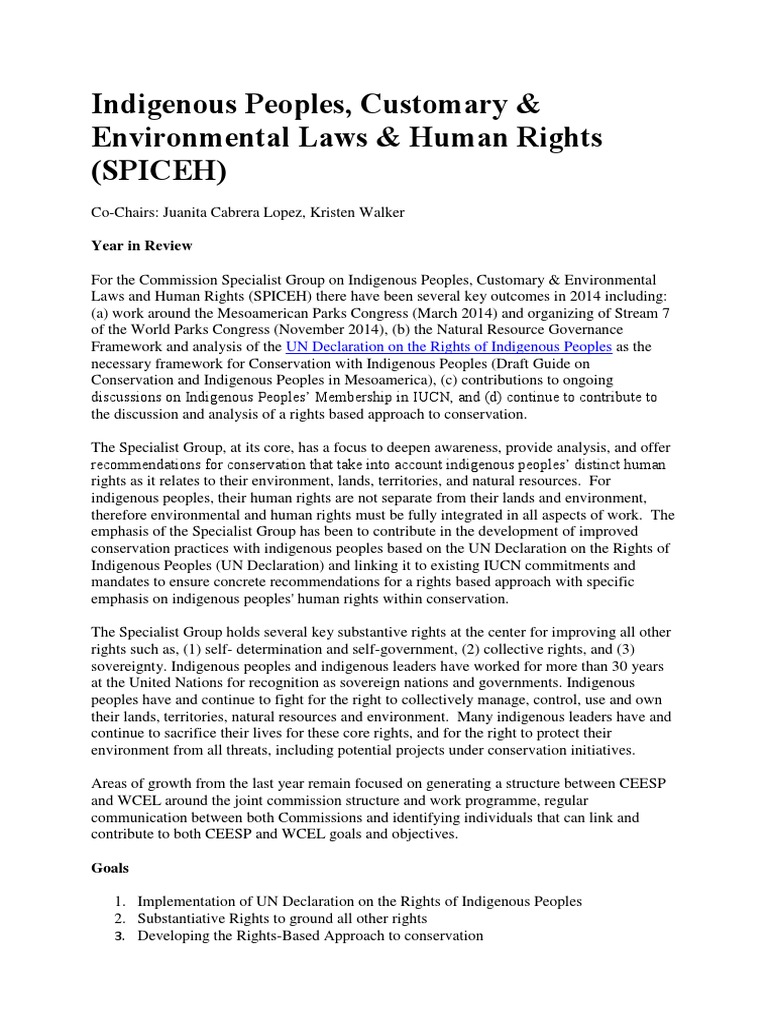 Indigenous Peoples, Customary & Environmental Laws & Human Rights ...