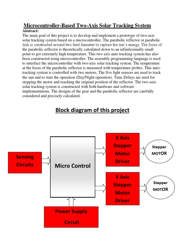 Microcontroller Solar Tracker System | PDF
