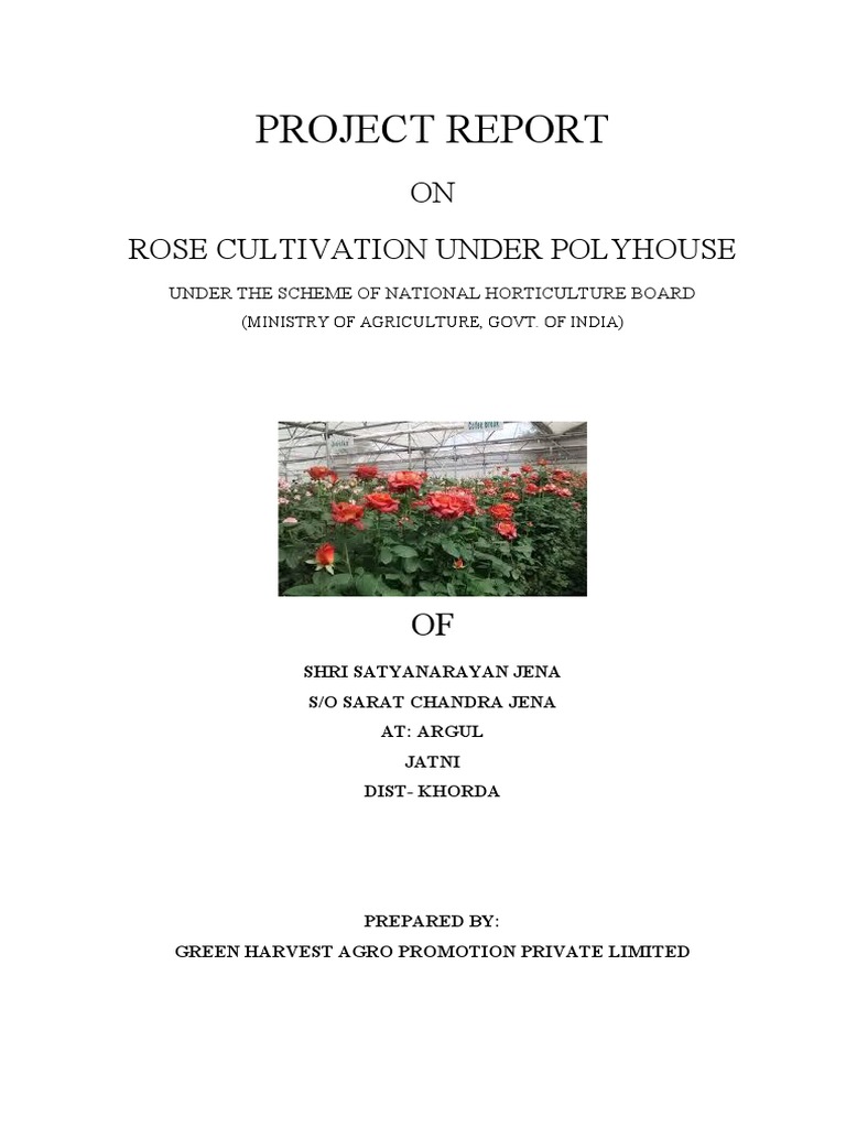Project Report: ON Rose Cultivation Under Polyhouse | PDF | Soil | Manure