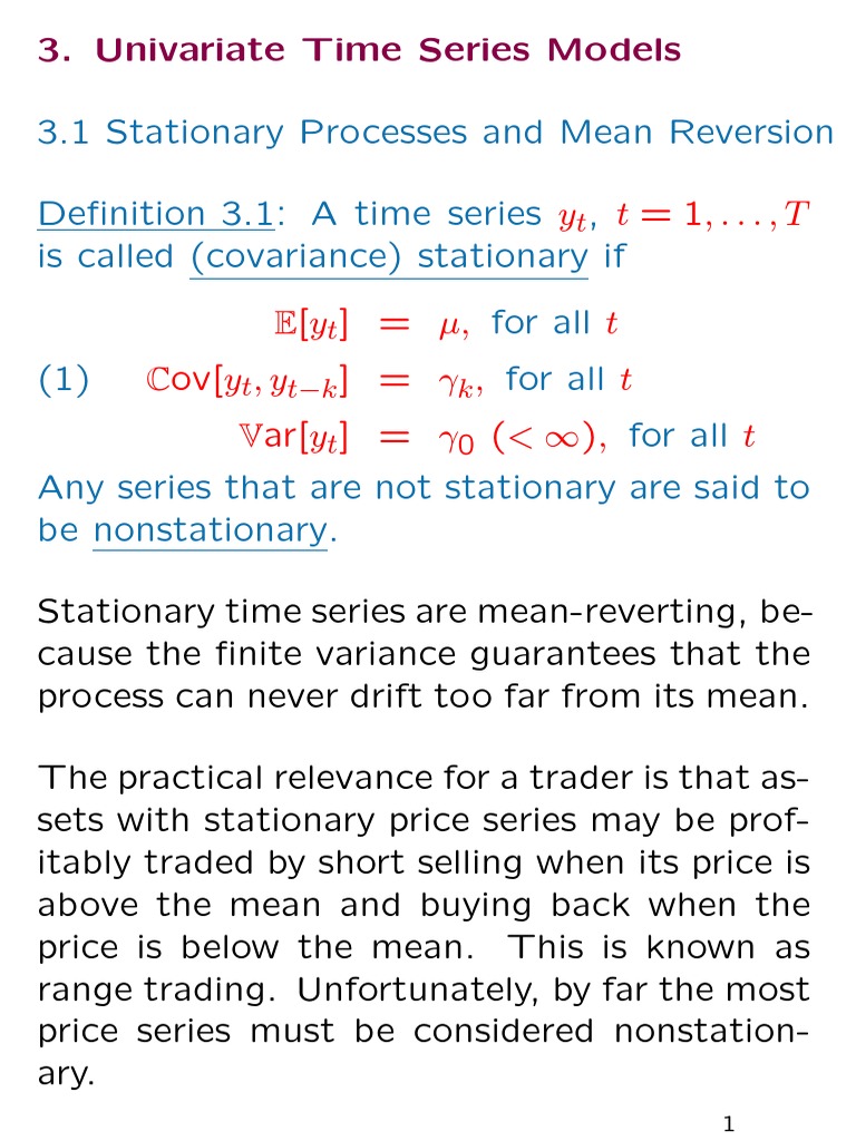 Univariate Time Series Models Cropped Pdf Pdf Autoregressive