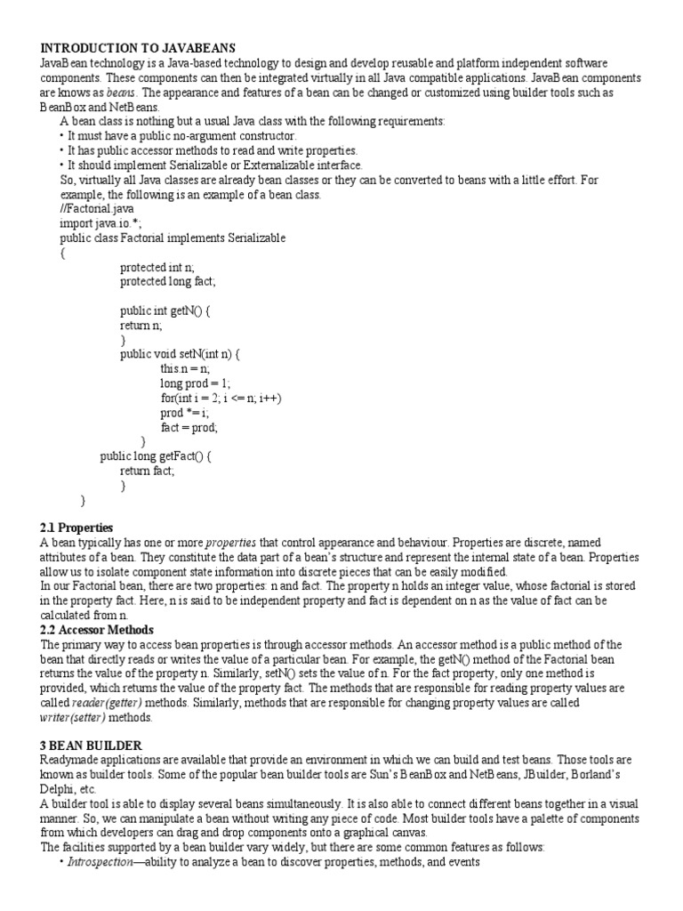 Java Beans 2017 | PDF | Enterprise Java Beans | Java Server Pages