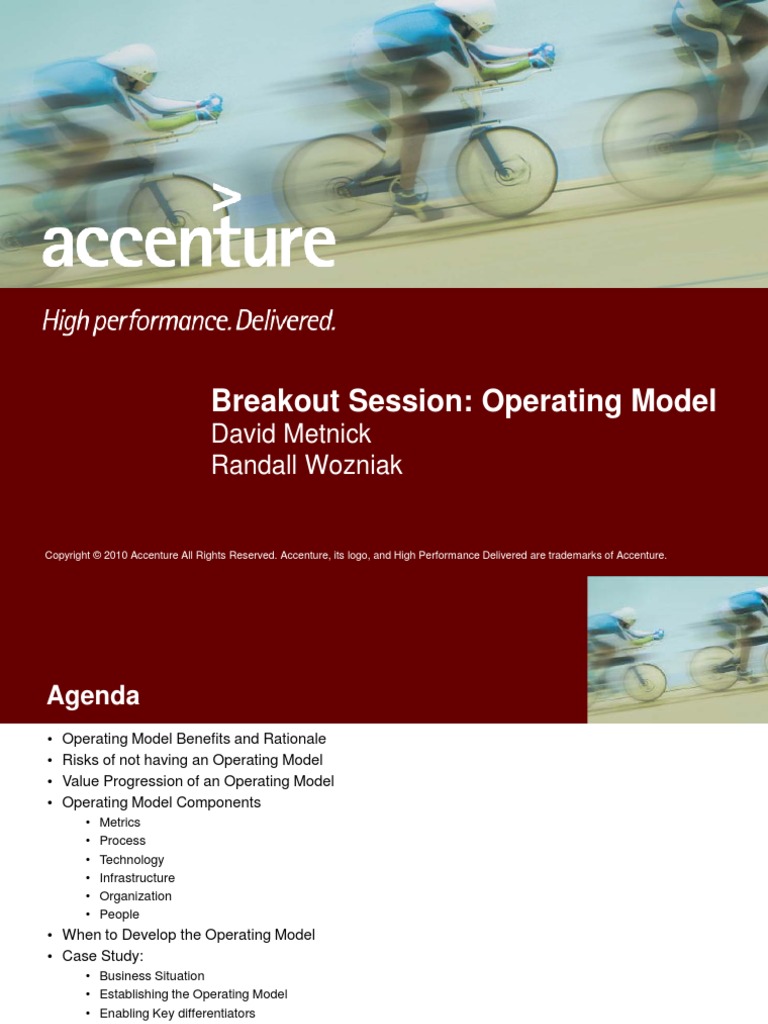 Breakout Session: Operating Model: David Metnick Randall Wozniak | PDF ...