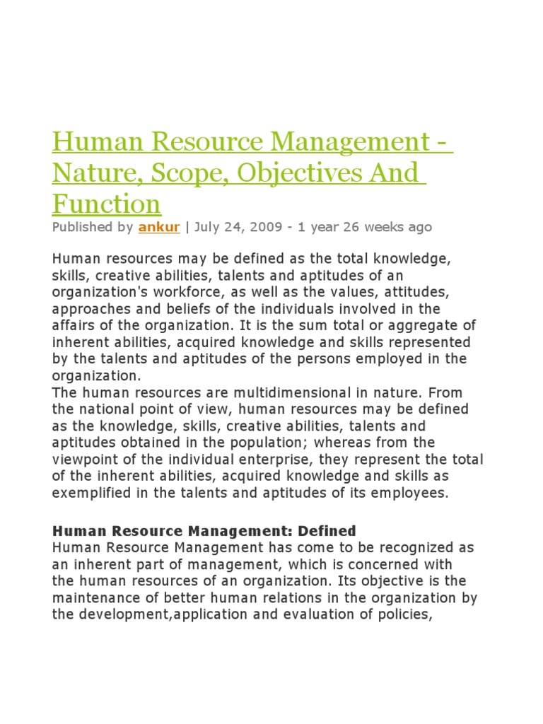 Human Resource Management | PDF | Human Resources | Human Resource ...
