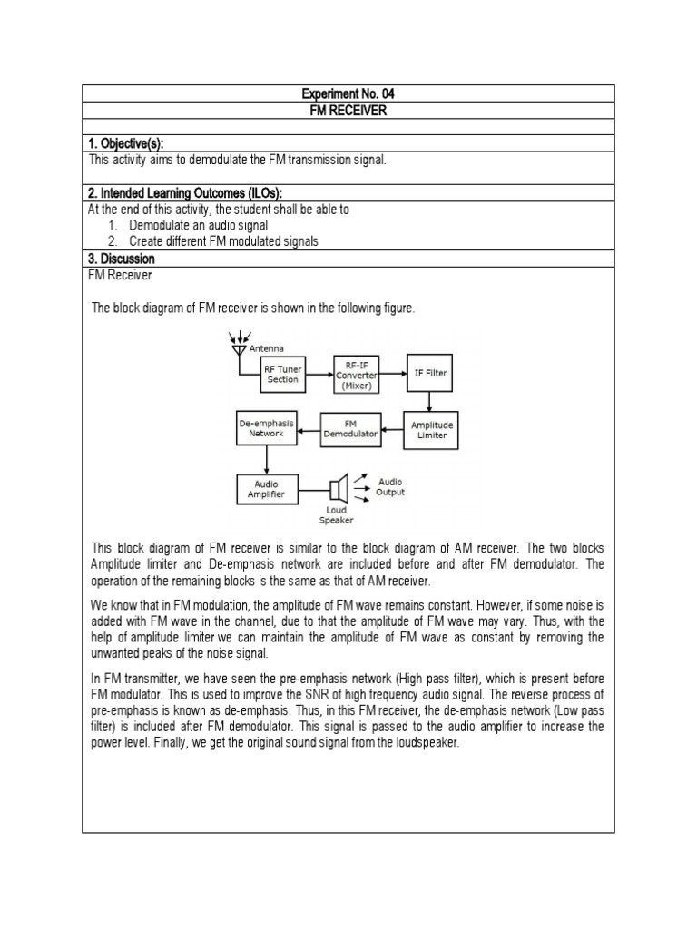 Experiment 04 | PDF | Frequency Modulation | Modulation