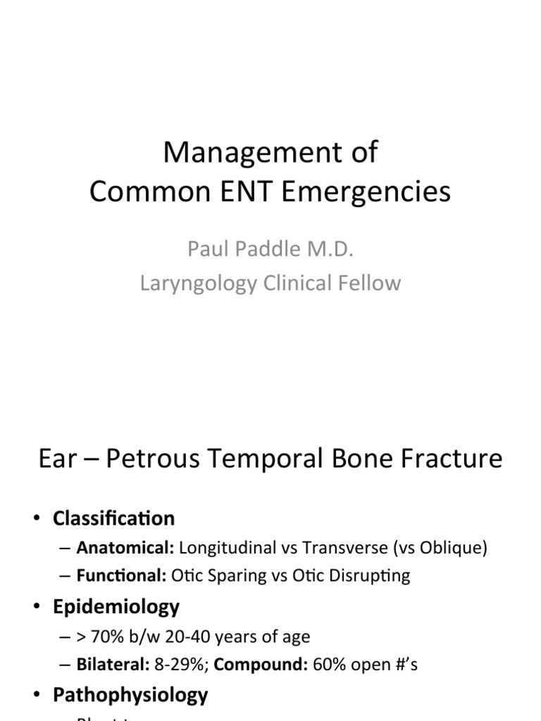 General ENT Emergencies | PDF | Human Nose | Human Head And Neck