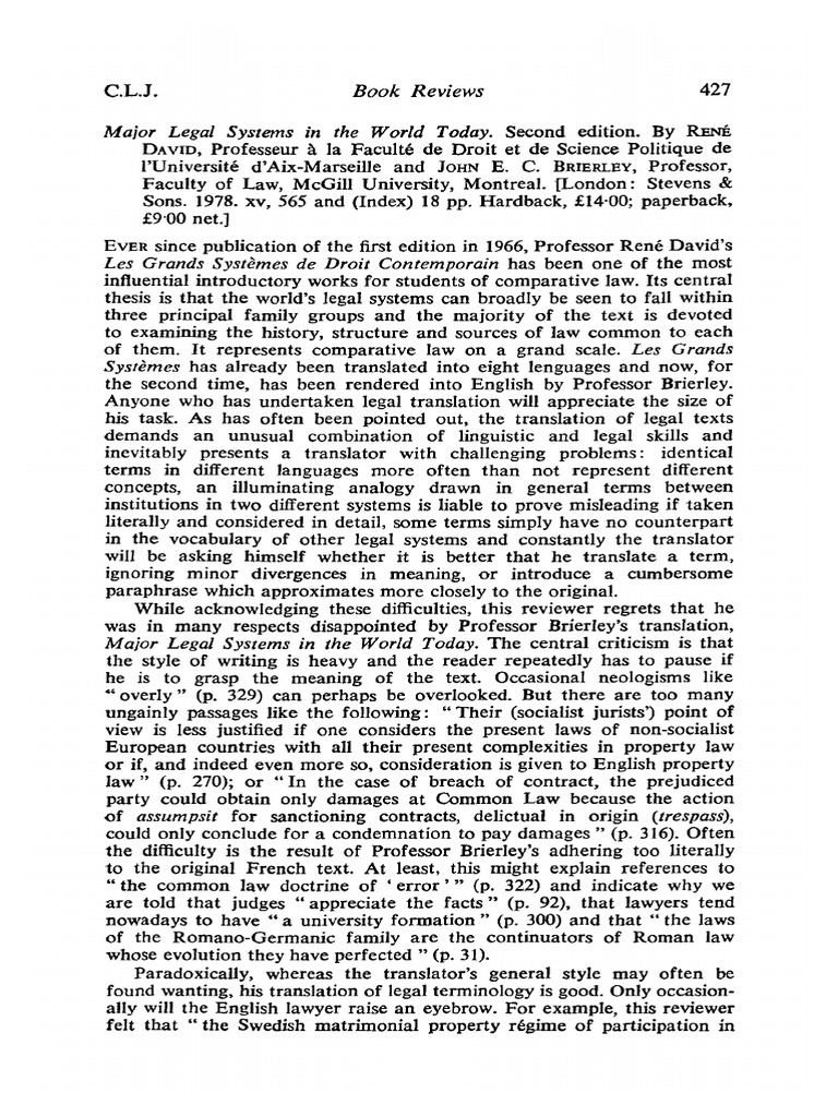 Rene David | PDF | House Of Lords | Translations