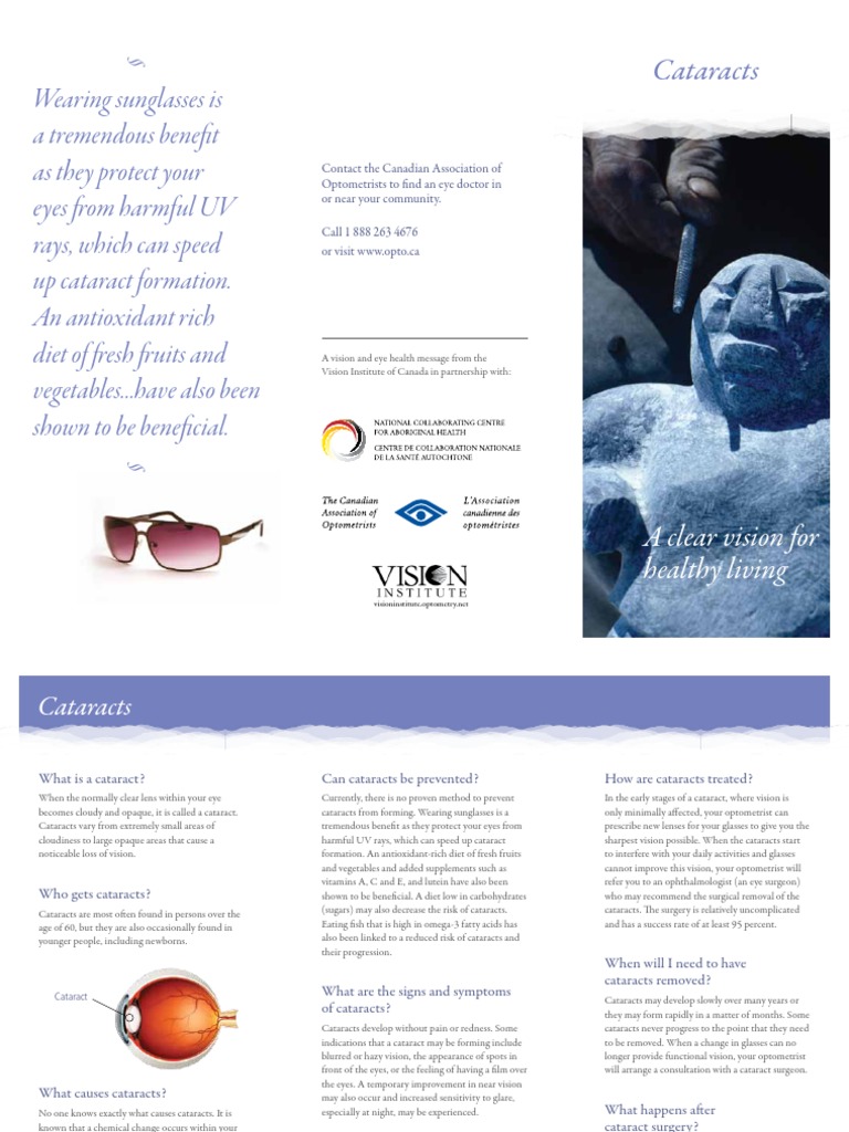 Cataracts: A Clear Vision For Healthy Living | PDF | Cataract | Sunglasses