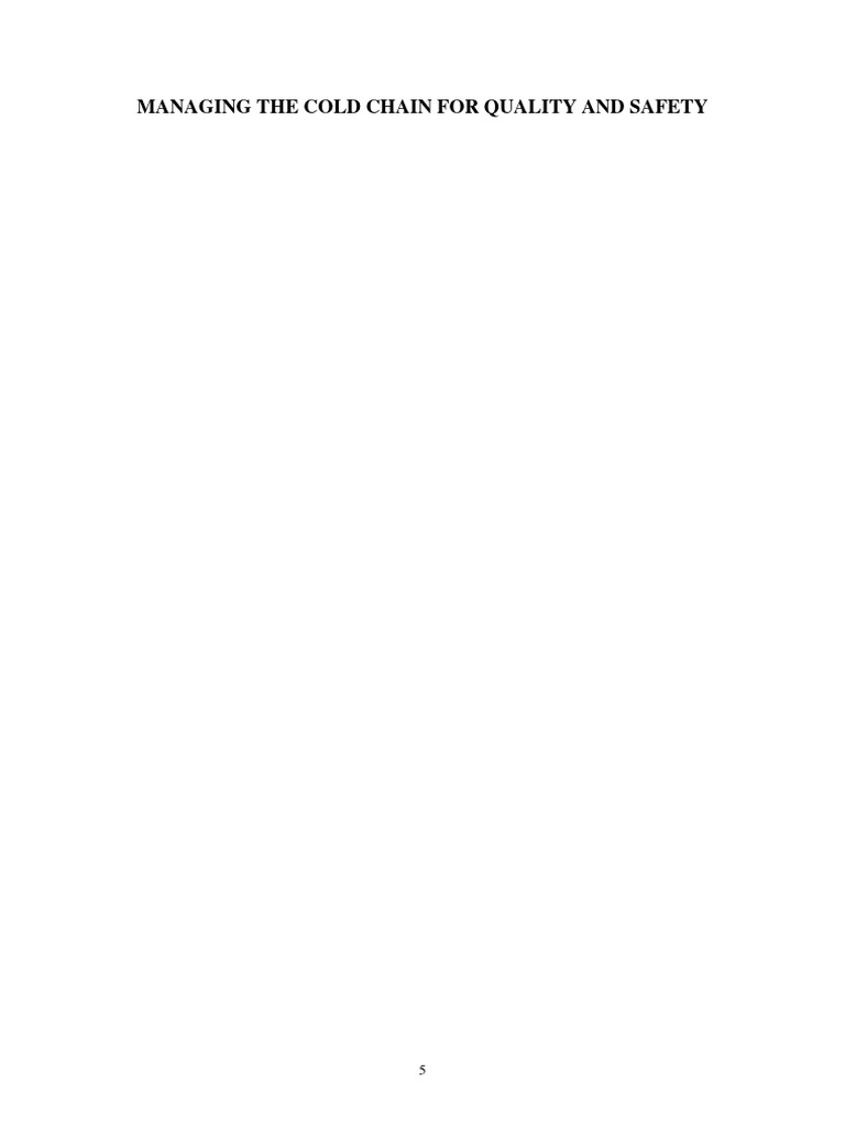 Managing The Cold Chain For Quality and Safety | PDF | Refrigerator | Foods