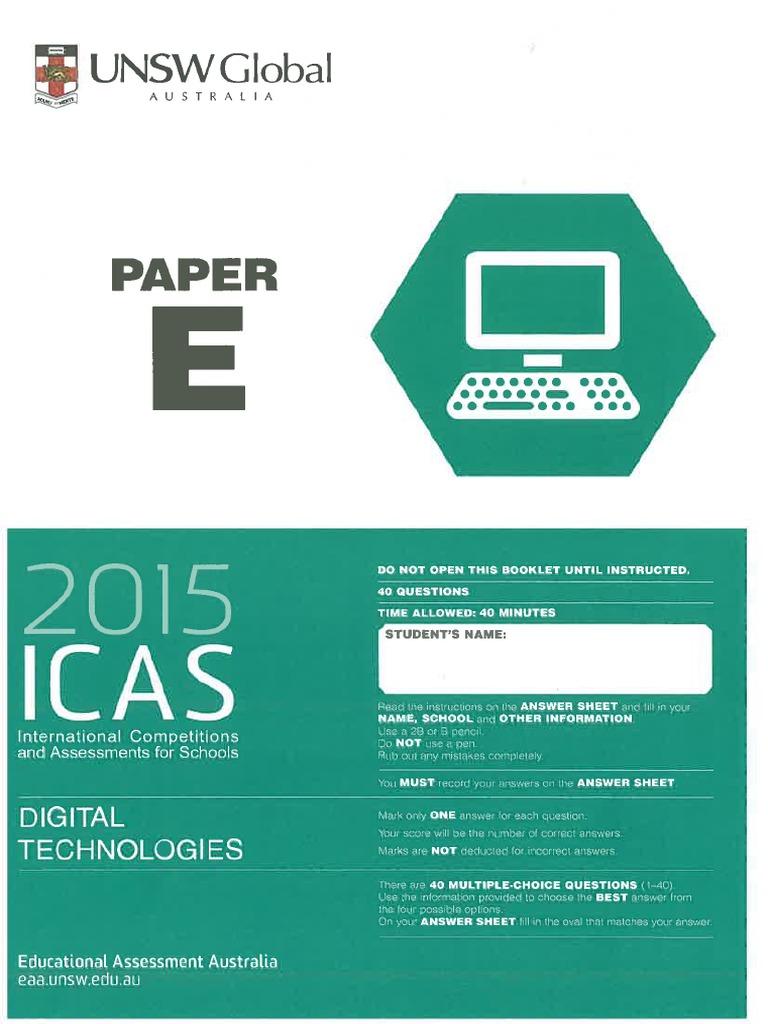 2015 ICAS Digital Technoogies Paper E | PDF