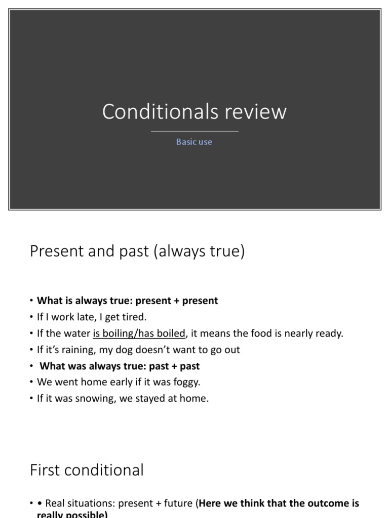 Conditionals Review PDF | PDF | Linguistic Morphology | Cognitive Science