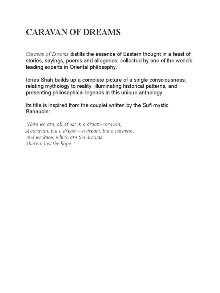 Caravan of Dreams: Eastern Wisdom Anthology | PDF