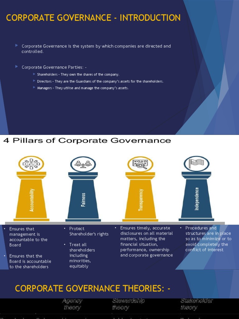 Corporate Governance - Introduction: Corporate Governance Is The System ...