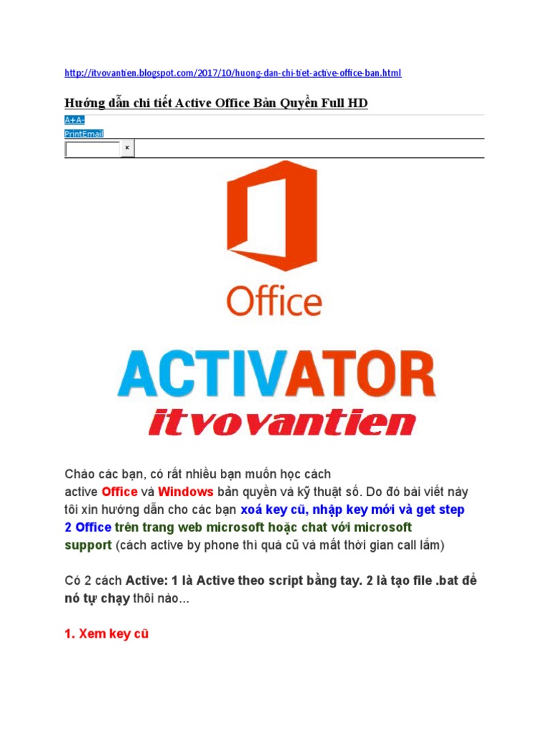 Huong Dan Xoa Key Va Active Office | PDF