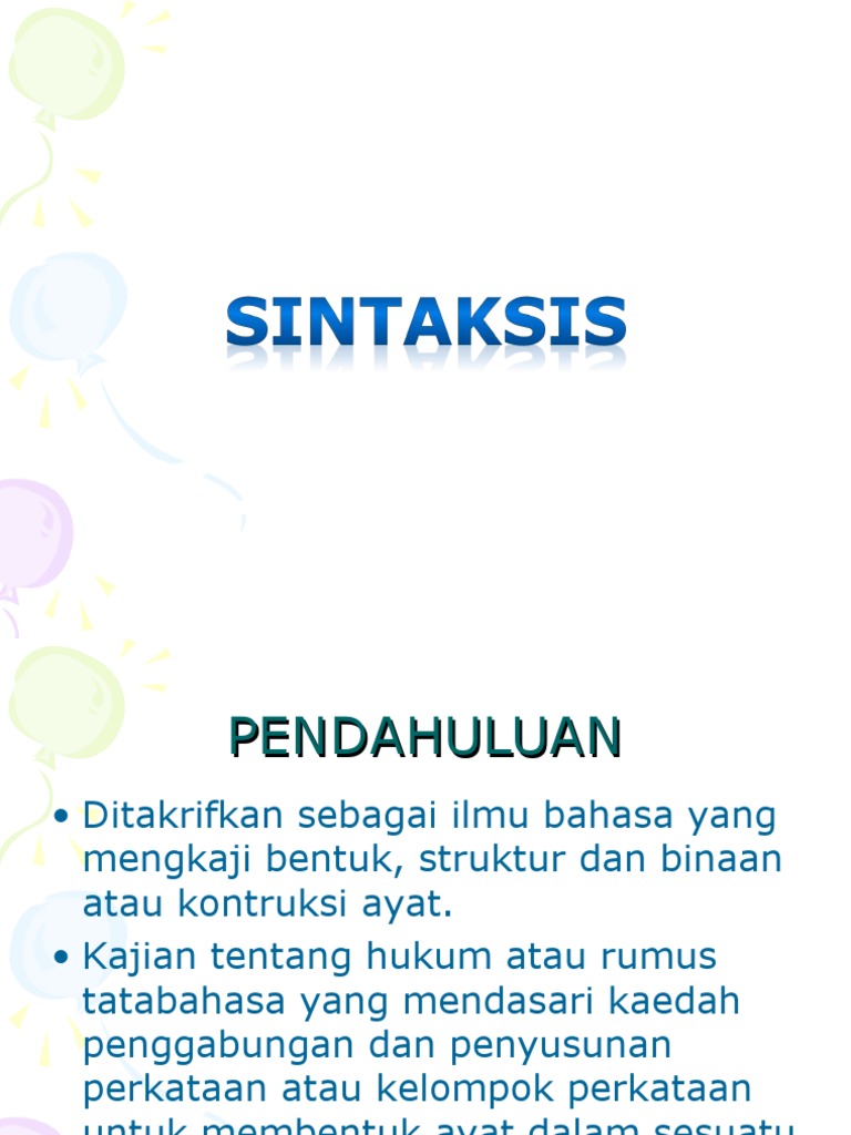 Nota Sintaksis | PDF