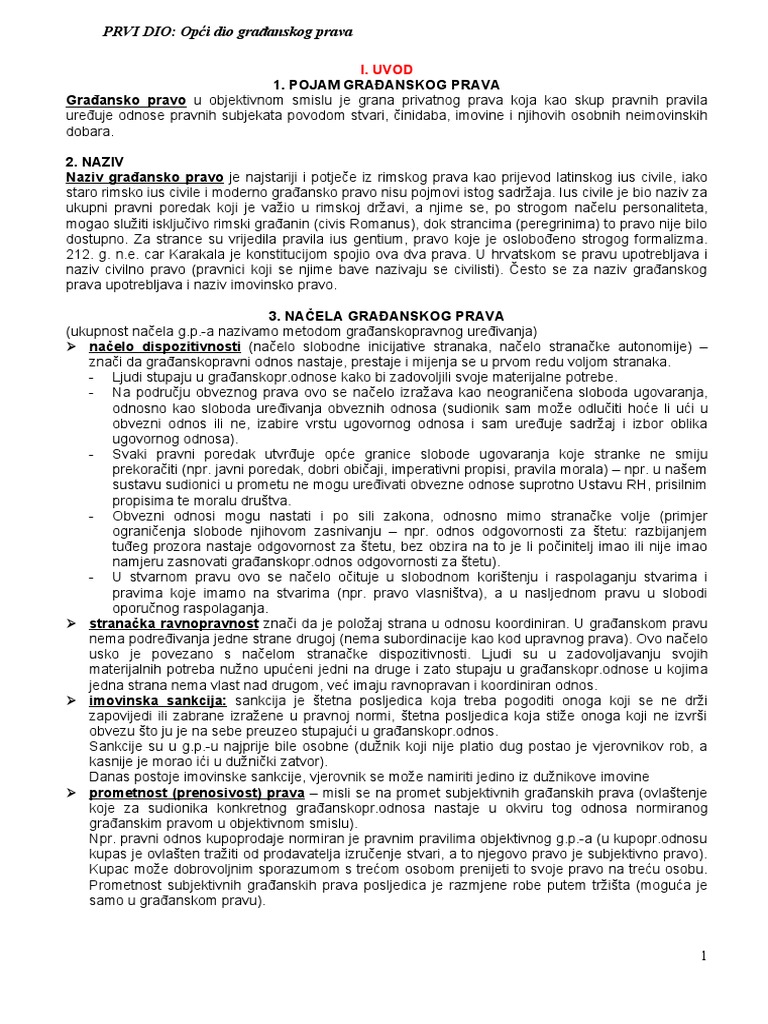 Osnove Gradjanskog Prava-Skripta-Pravaaa | PDF