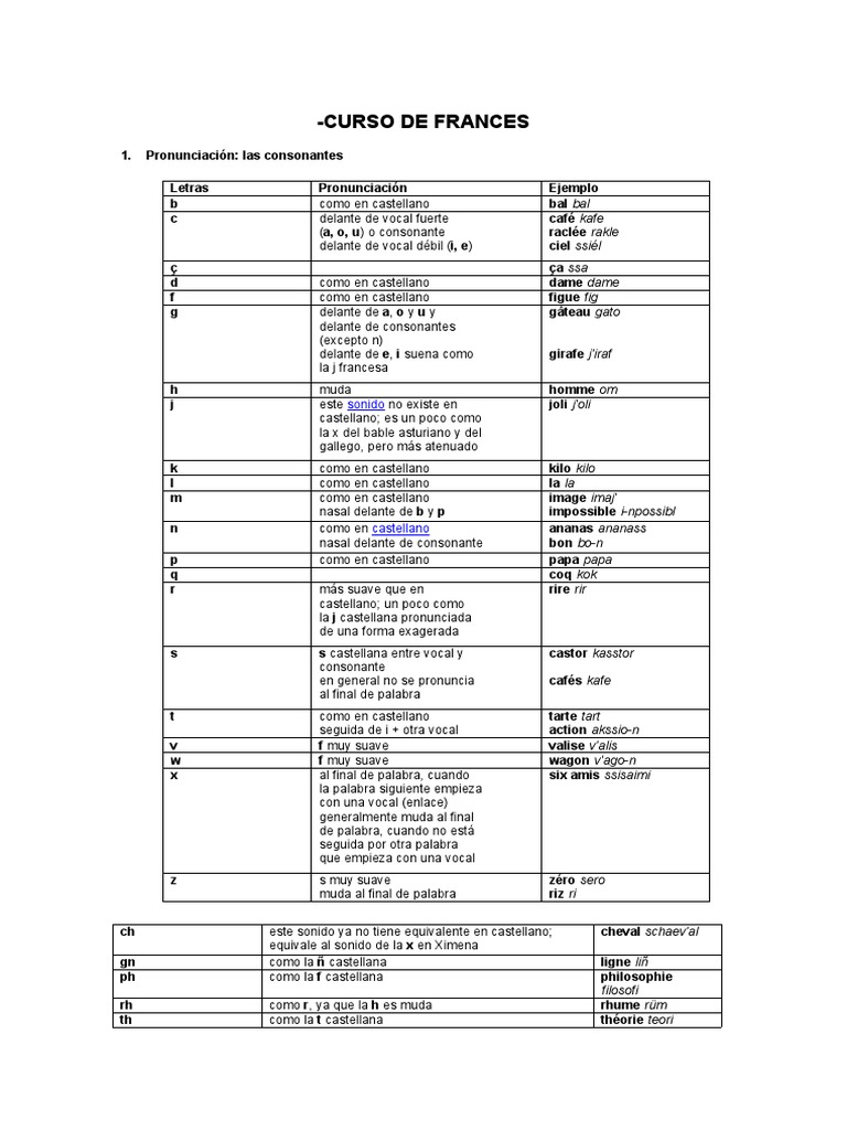 Resumen Curso Frances | PDF | Género gramatical | Verbo